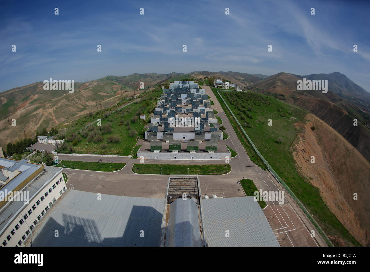 The Soviet-built solar furnace near Parkent, Uzbekistan is still used ...