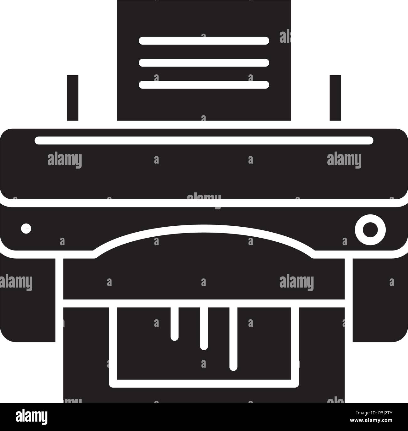 Office printer black icon, vector sign on isolated background. Office ...