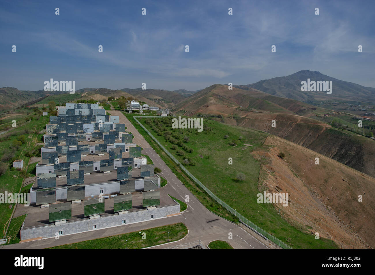 The Soviet-built solar furnace near Parkent, Uzbekistan is still used ...