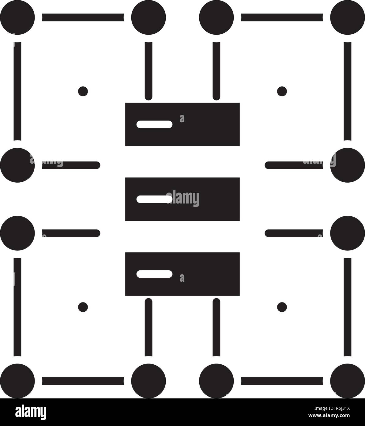 Organization structure black icon, vector sign on isolated background ...