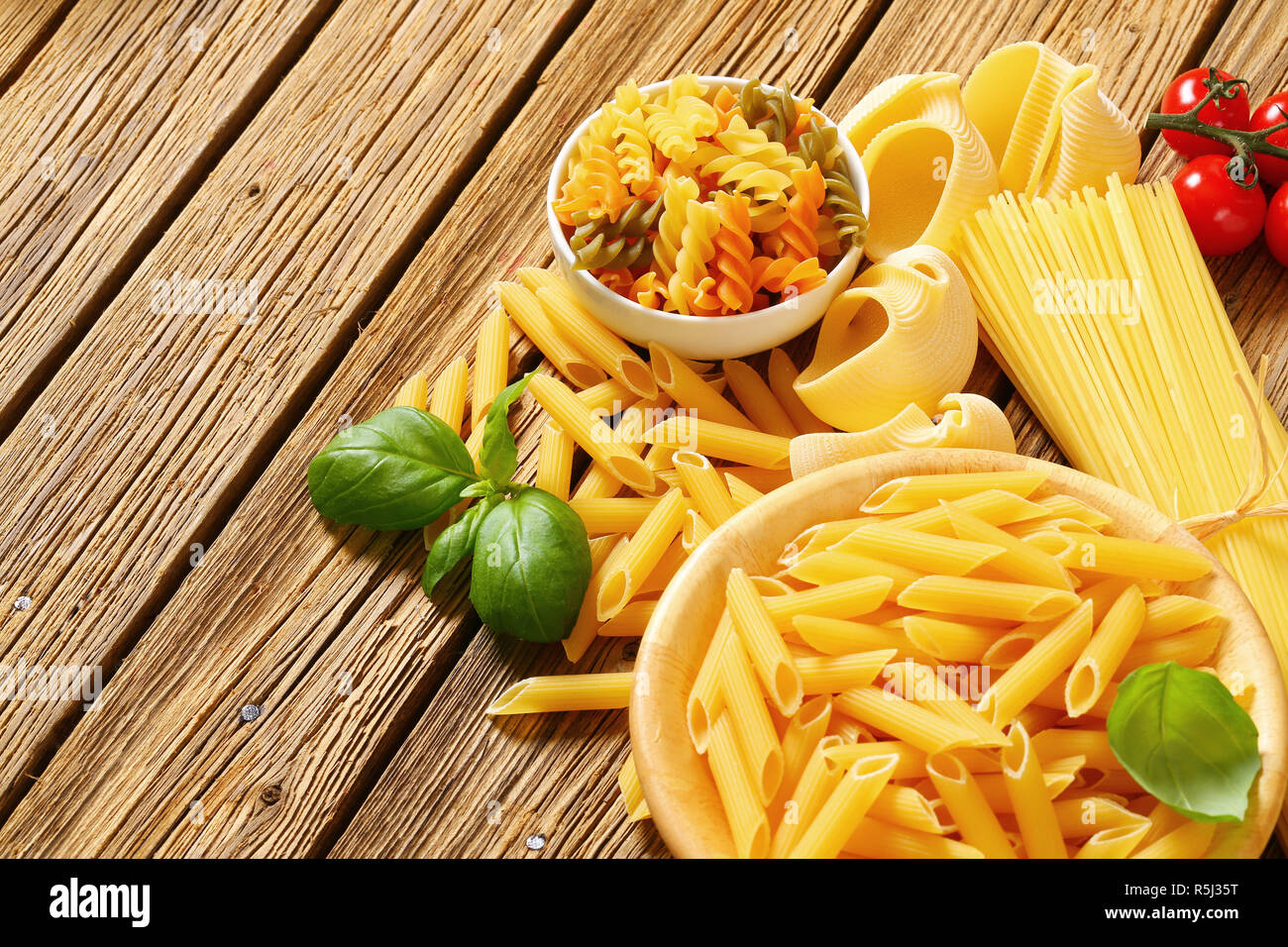 Assorted dried pasta Stock Photo - Alamy