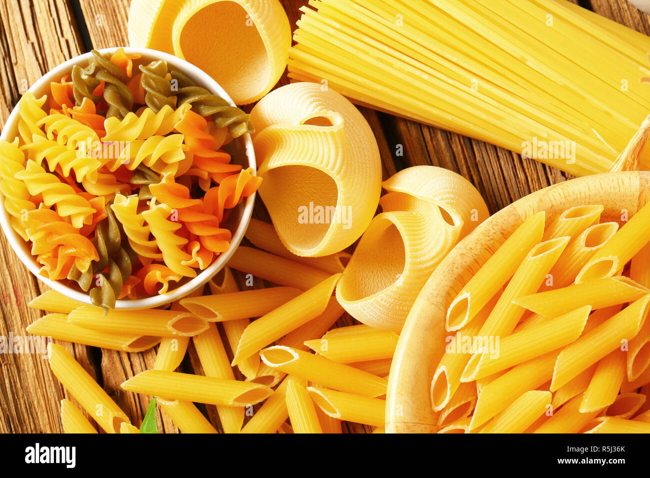 Various types of dried pasta Stock Photo - Alamy