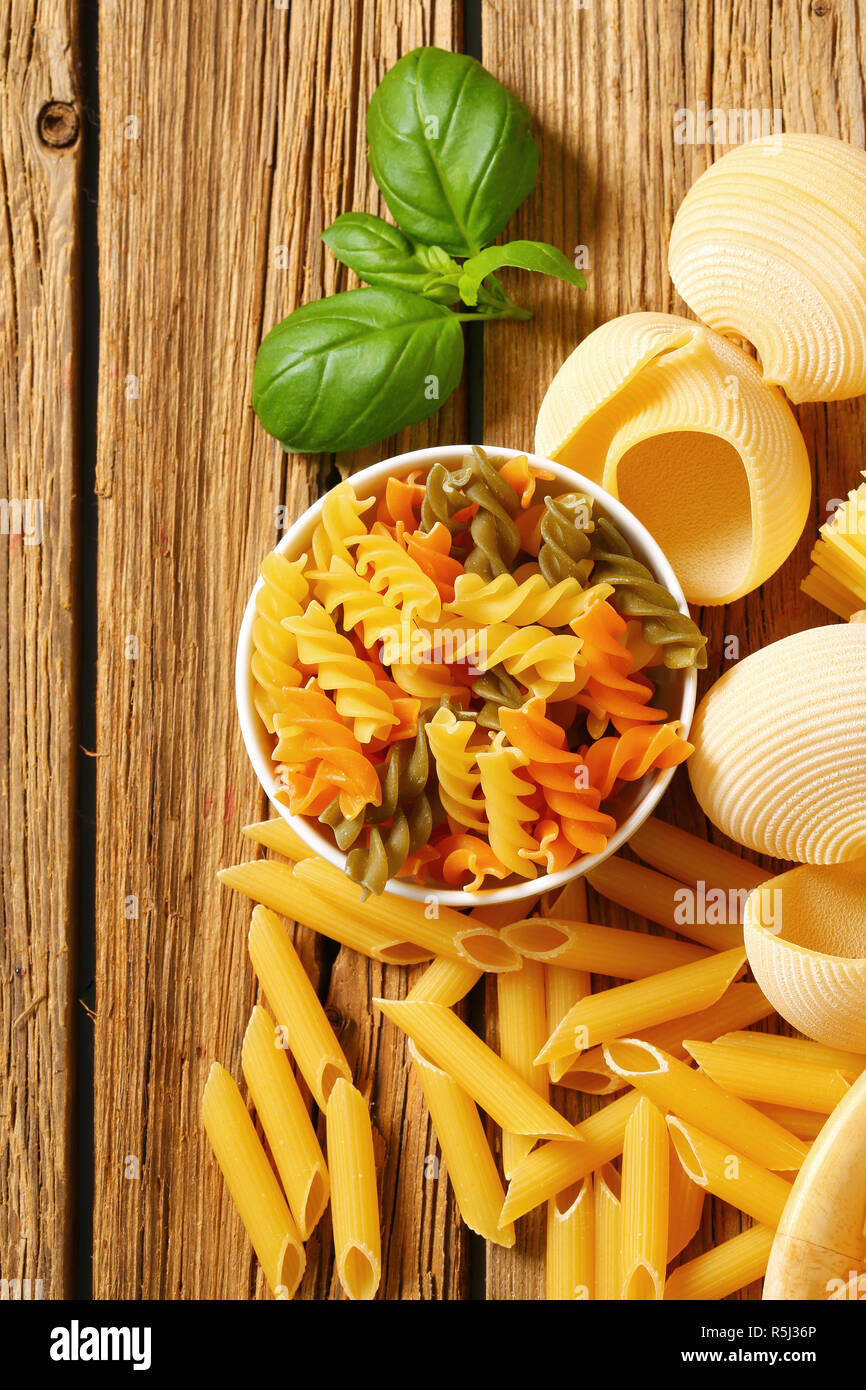 Various types of dried pasta Stock Photo - Alamy