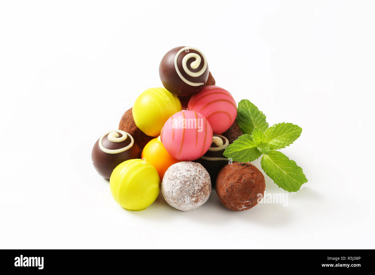 Chocolate pralines truffles selection hi-res stock photography and ...