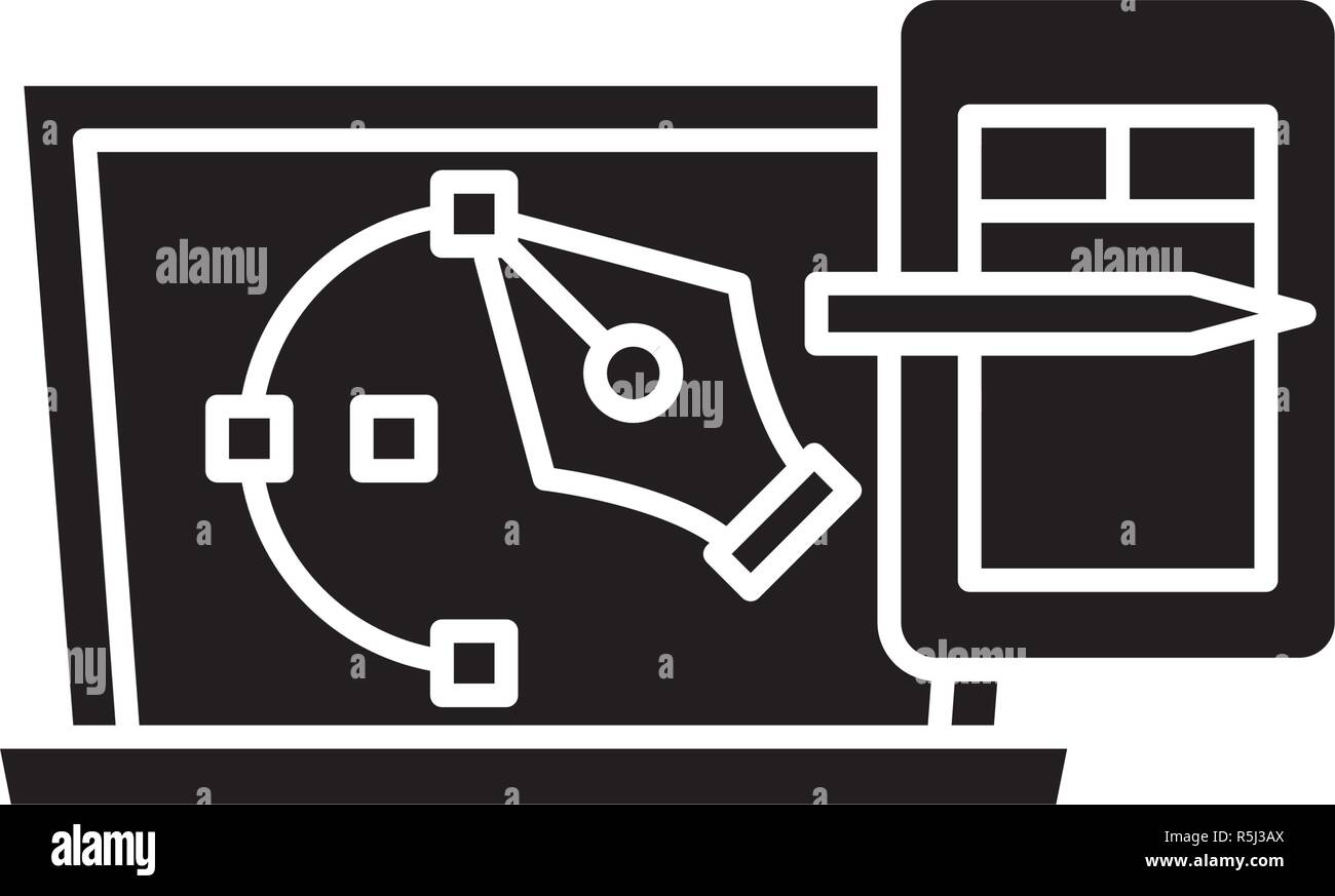 Vector illustration graphics black icon, vector sign on isolated ...