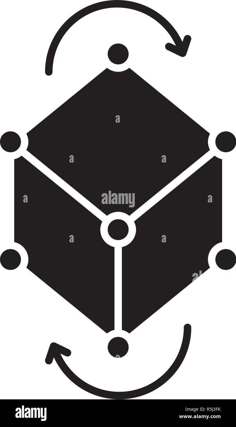 Business model pivot black icon, vector sign on isolated background ...