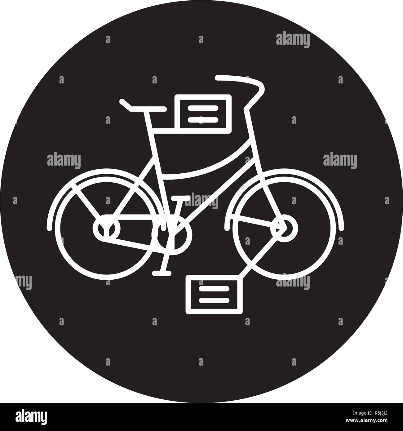 City bicycle black icon, vector sign on isolated background. City ...