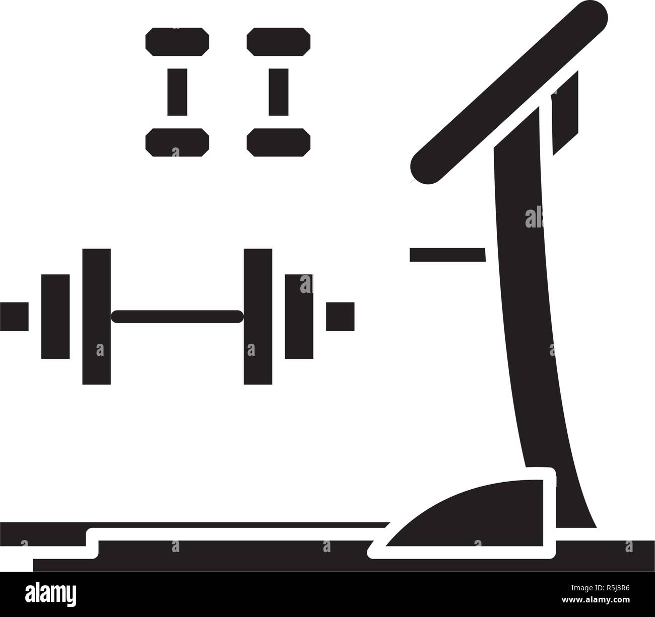 Gym training black icon, vector sign on isolated background. Gym ...
