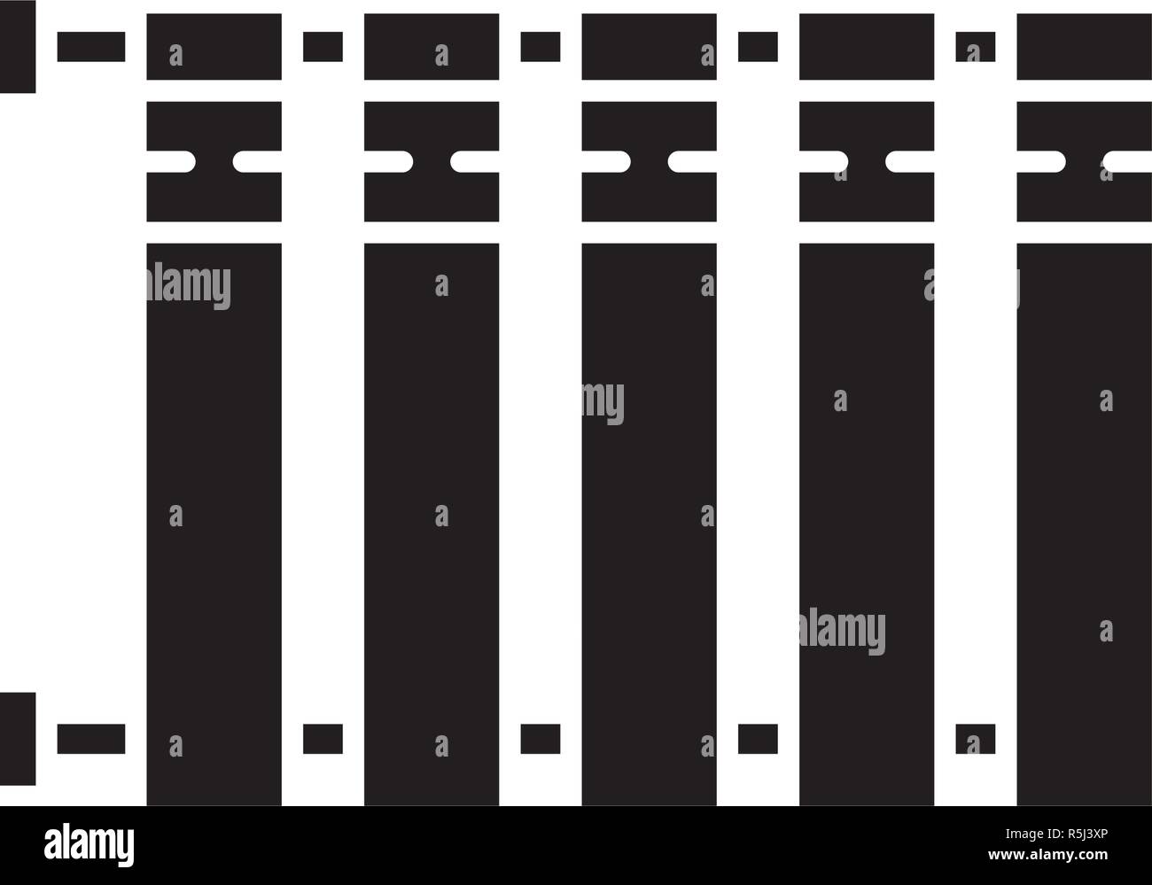 Heater battery black icon, vector sign on isolated background. Heater ...