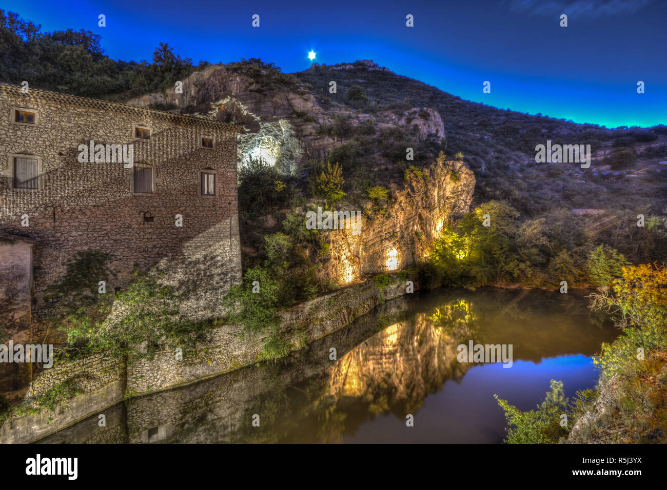 le pouzin at the blue hour Stock Photo - Alamy