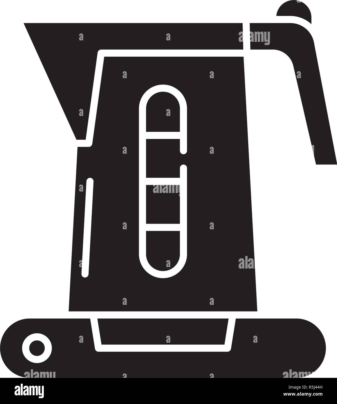 Electric kettle black icon, vector sign on isolated background ...