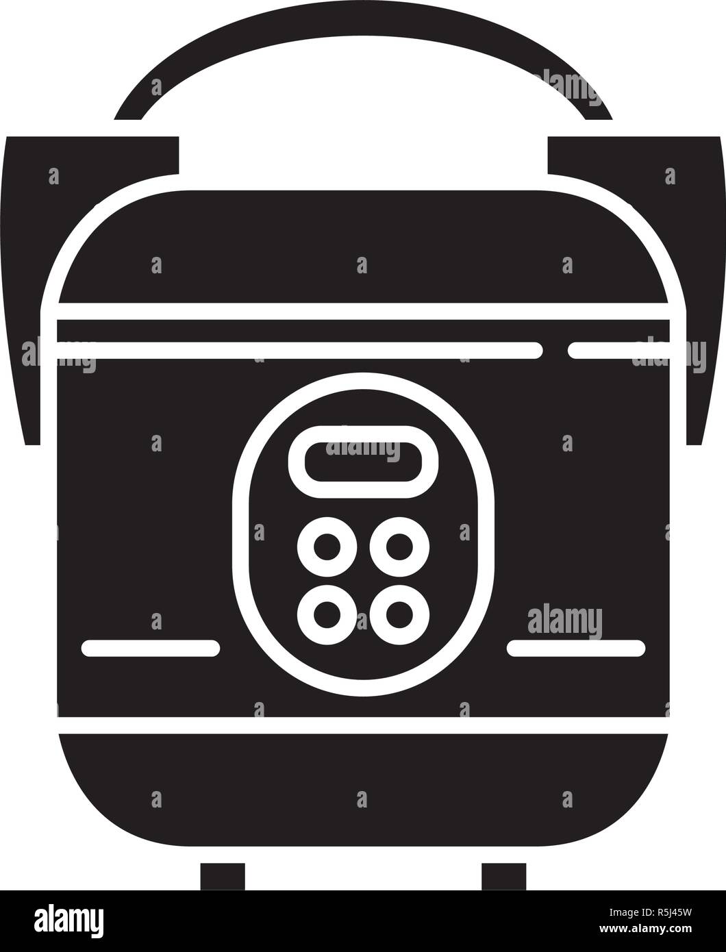 Slow cooker black icon, vector sign on isolated background. Slow cooker ...