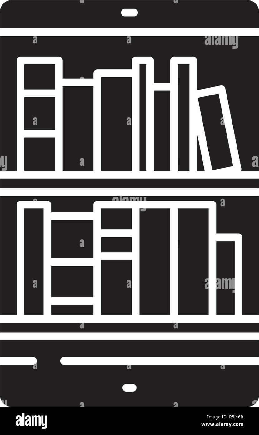 Online library black icon, vector sign on isolated background. Online ...