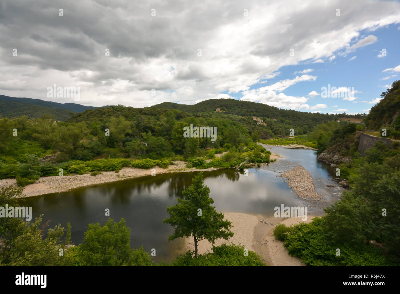 bike path dolce via in the ardeche Stock Photo - Alamy