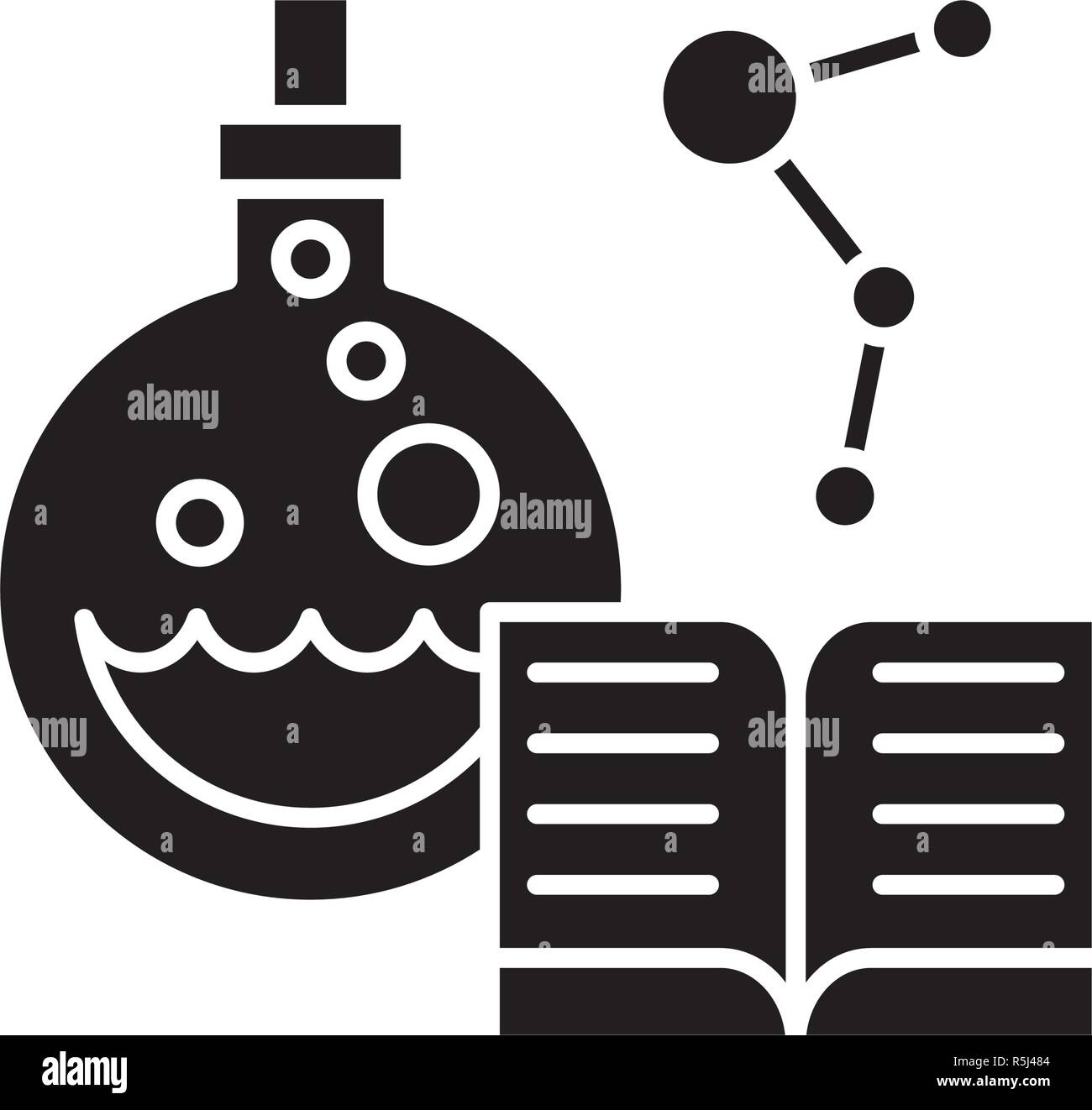 Science black icon, vector sign on isolated background. Science concept ...