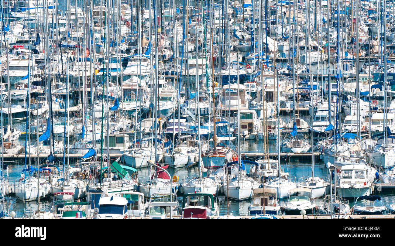 Busy harbor with lots of boats Stock Photo - Alamy