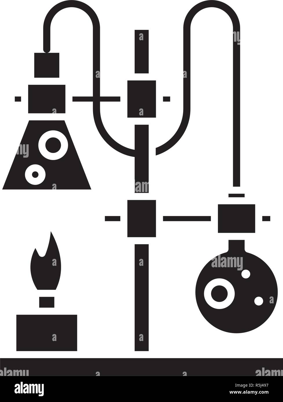 Chemistry lab black icon, vector sign on isolated background. Chemistry ...