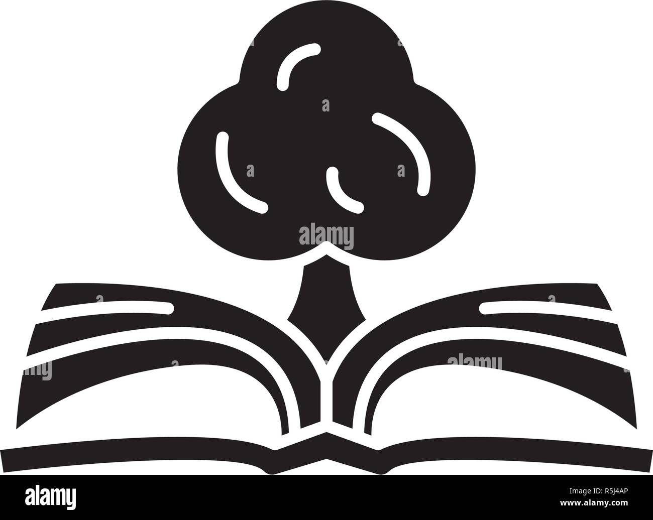 Book of knowledge black icon, vector sign on isolated background. Book ...