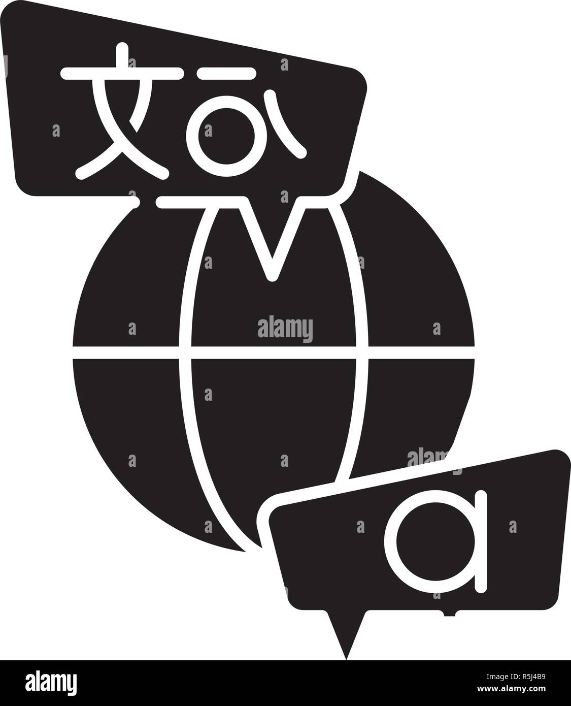 Language study black icon, vector sign on isolated background. Language ...