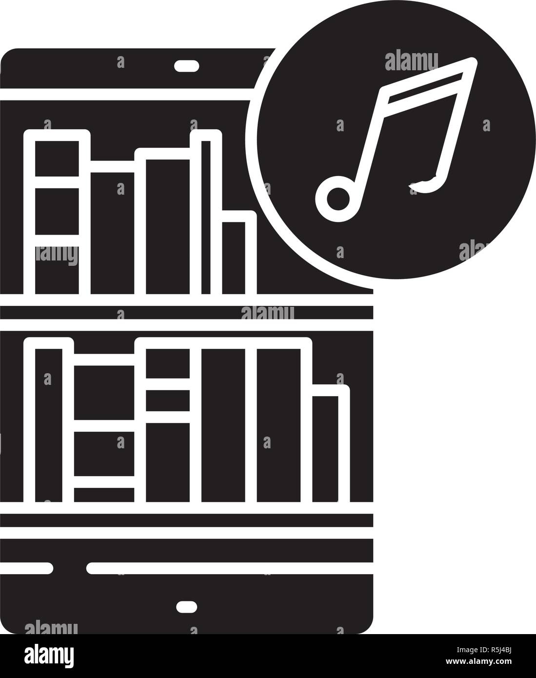 Audio books black icon, vector sign on isolated background. Audio books ...