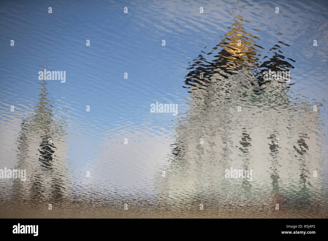 inverted reflection of the temple Stock Photo - Alamy