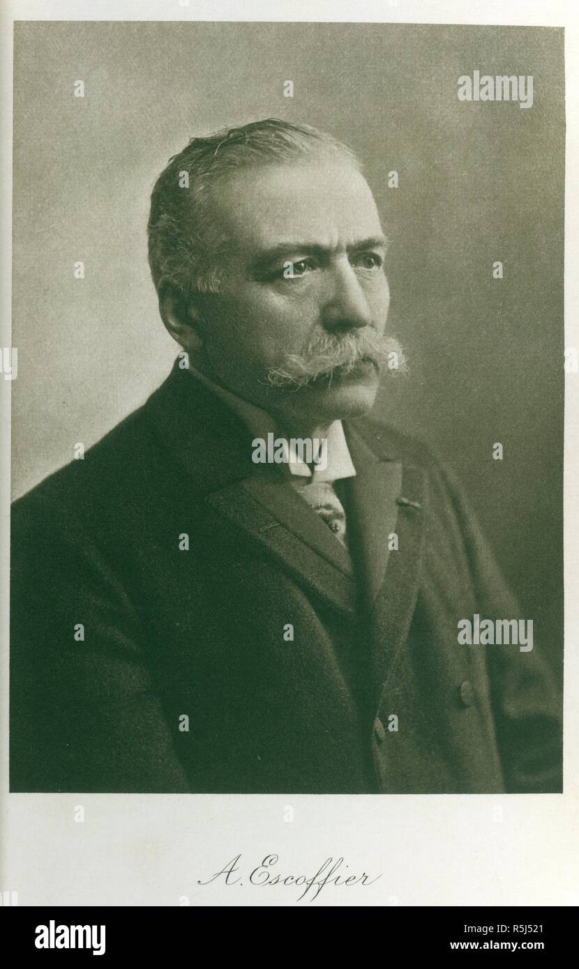 Auguste Escoffier (c.1847-1935). French chef. Portrait. A Guide to ...