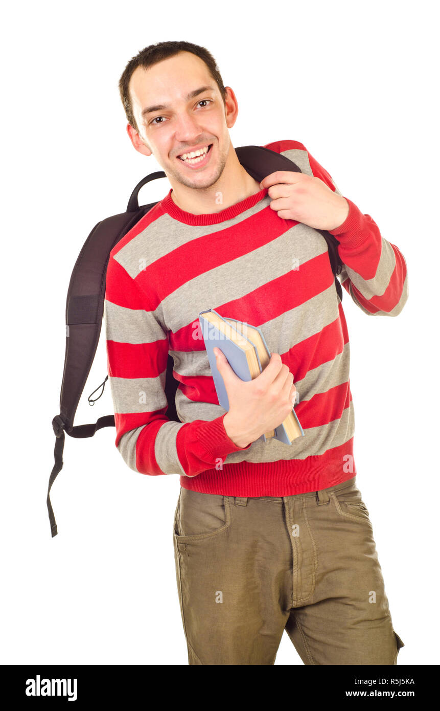 student boy isolated on a white background Stock Photo - Alamy