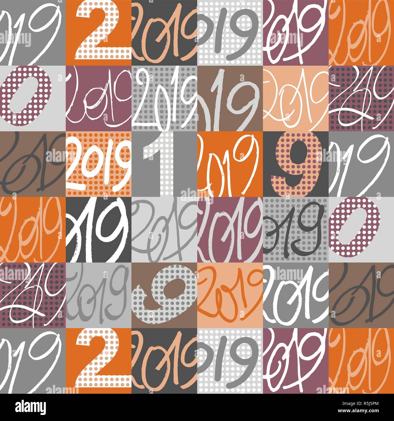 graphic Pattern made with 2019 Signs patchwork Stock Vector Image & Art ...
