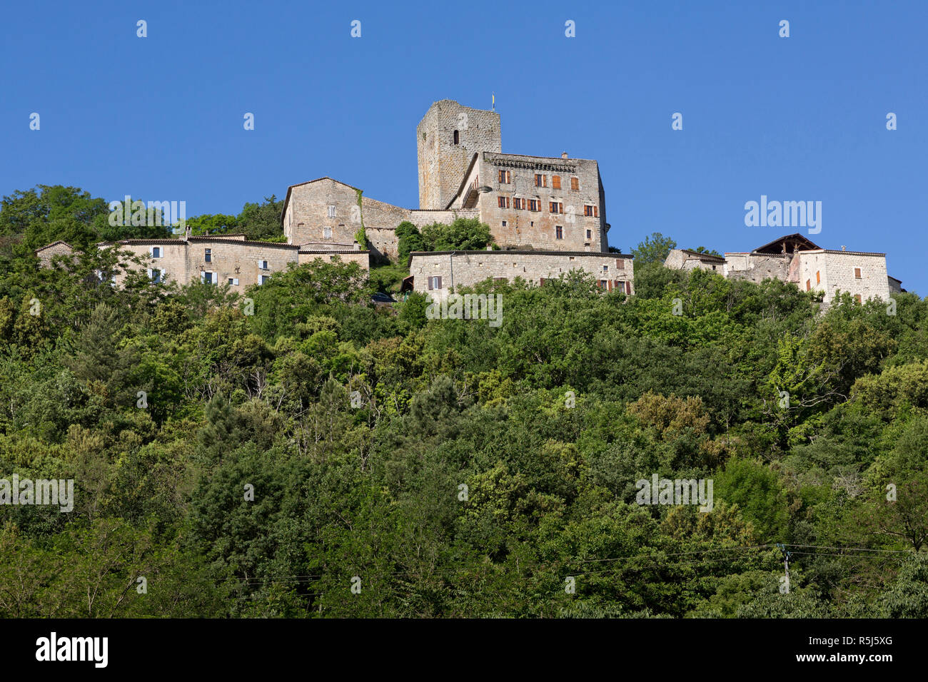 the castle montreal in the same place in the ardeche,france Stock Photo ...