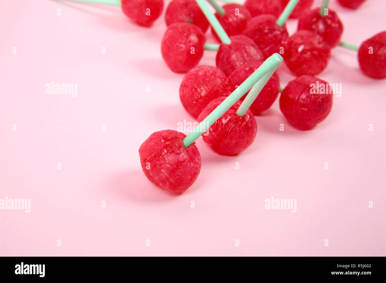 Twin Cherry Lollipops Stock Photo - Alamy