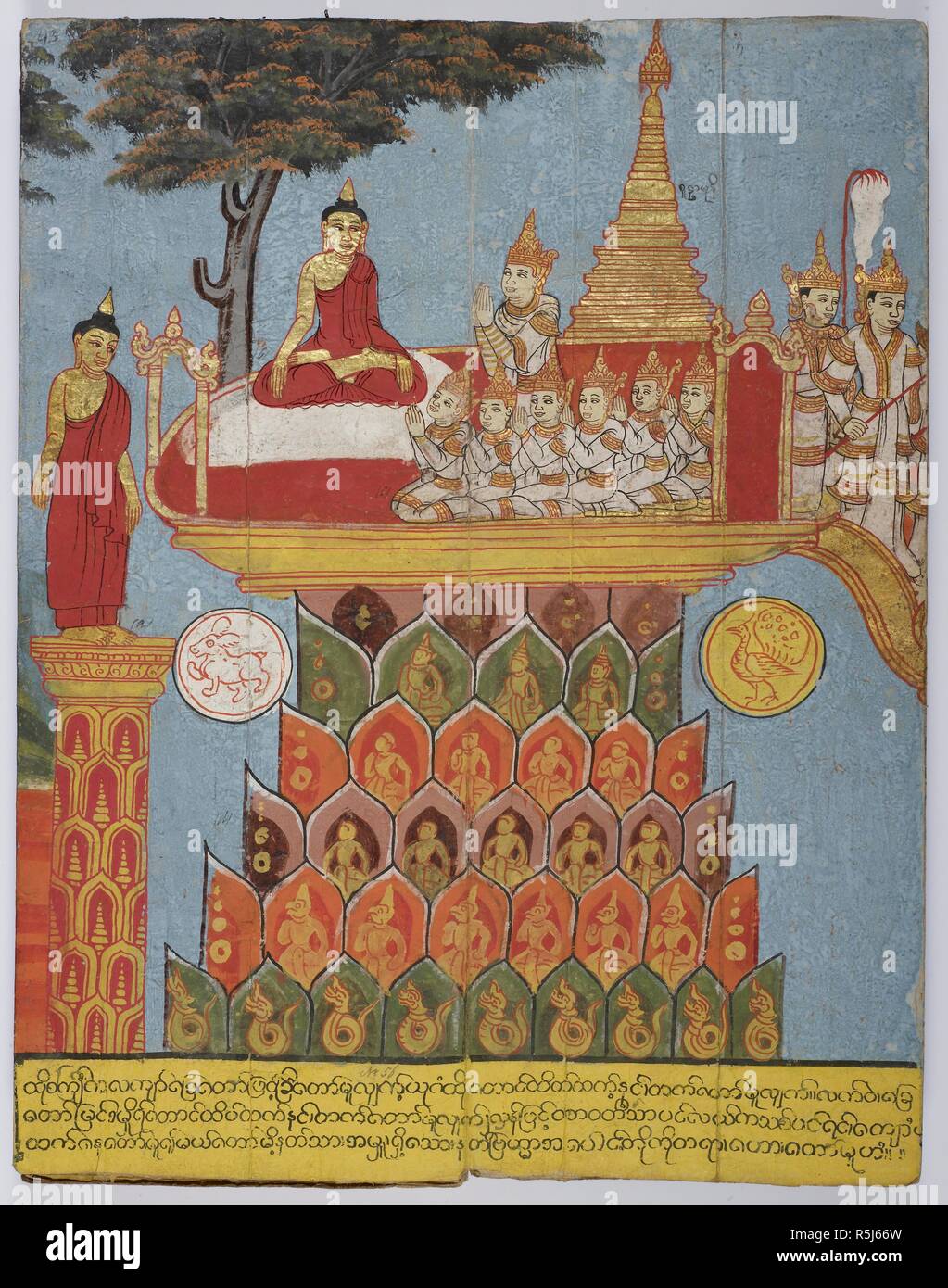 The Buddha's descent from heaven. The Buddha preached in heaven and ...