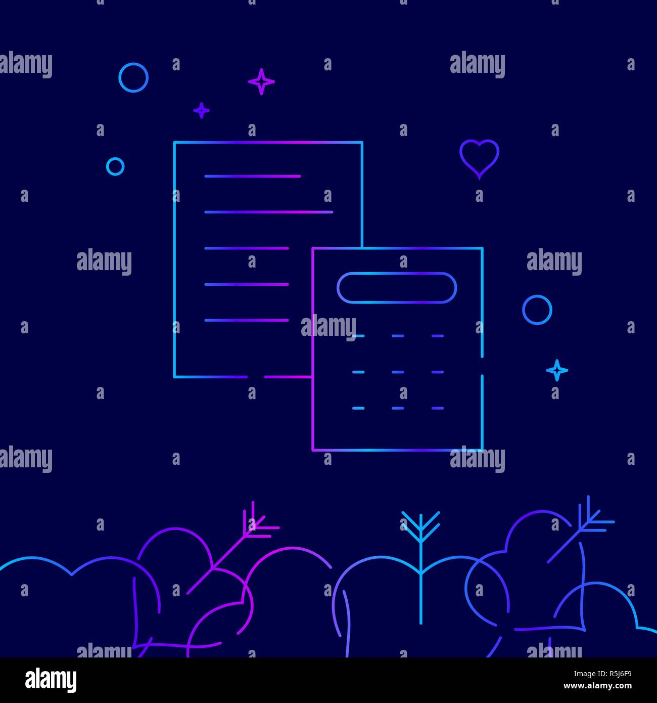 Wedding Estimate Vector Line Icon, Symbol, Pictogram, Sign on a Dark ...
