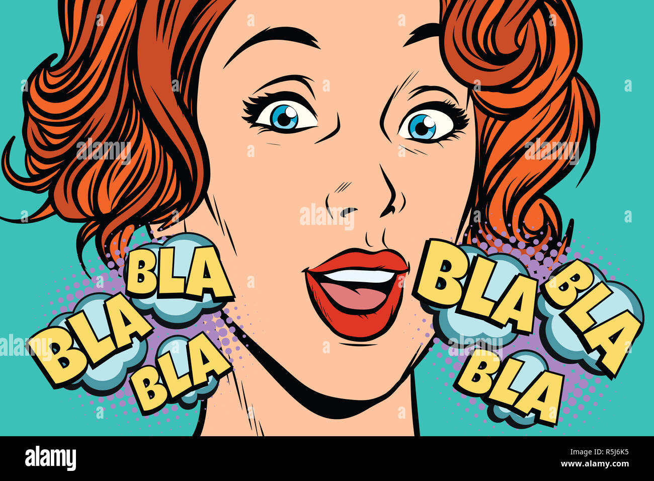 beautiful woman bla bla Stock Photo - Alamy