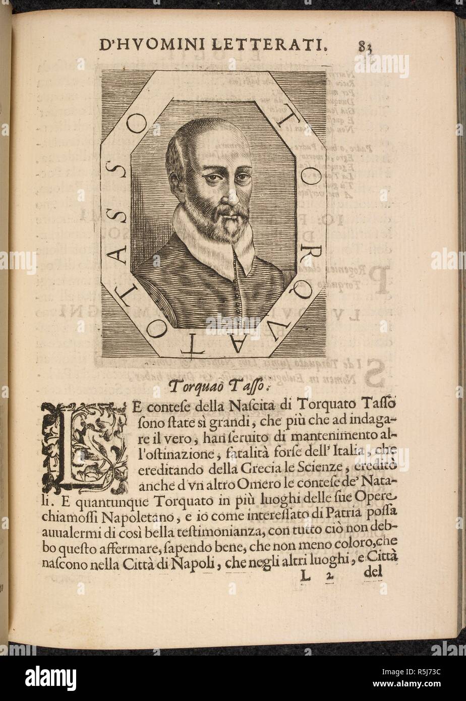 Portrait of Torquato Tasso (1544â€“1595). Italian poet. Elogij dâ ...