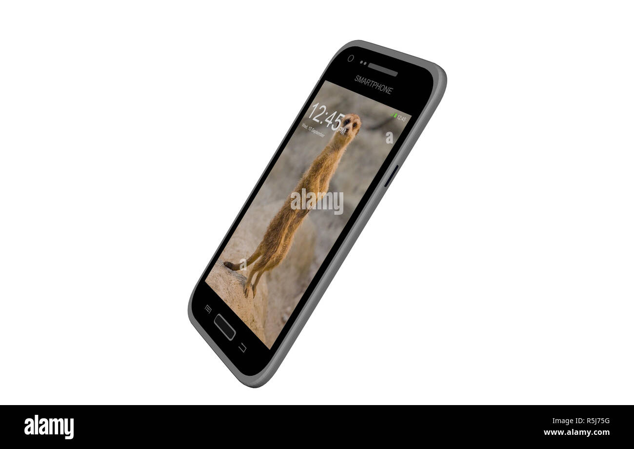 mobile phone with activated display free Stock Photo - Alamy