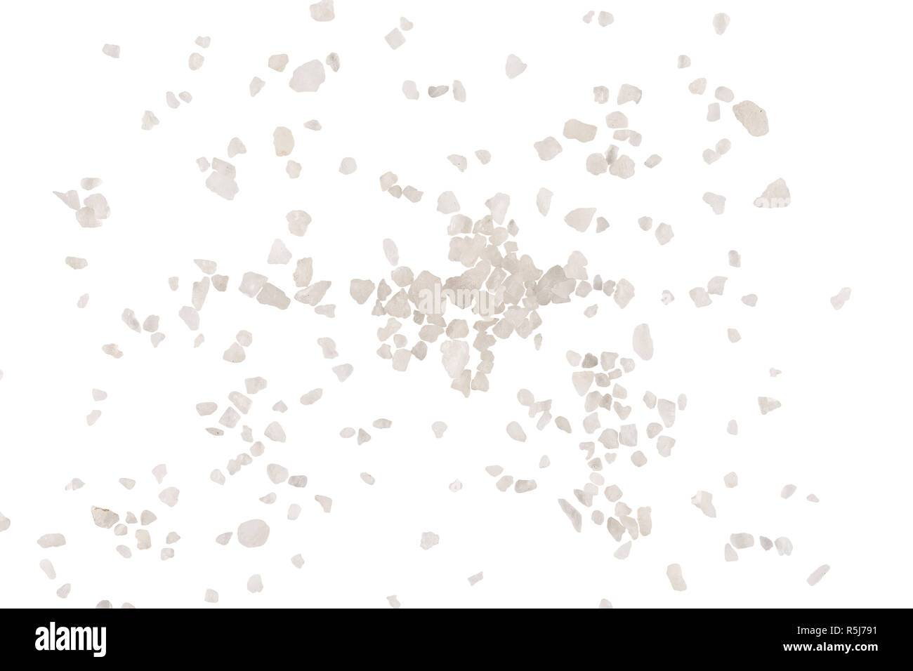 Handful of sea salt on a white background. Isolated Stock Photo - Alamy