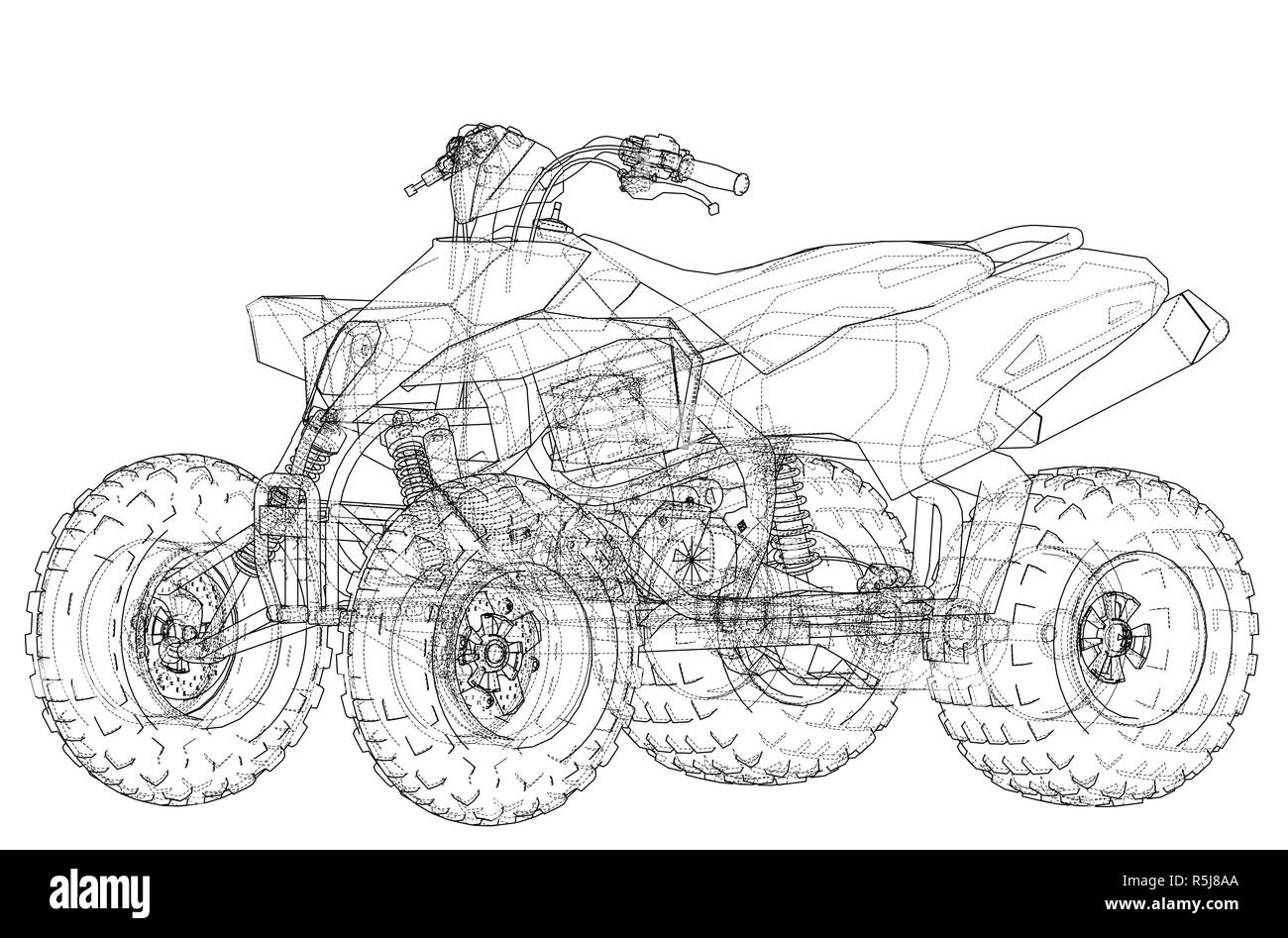ATV quadbike concept outline Stock Photo - Alamy