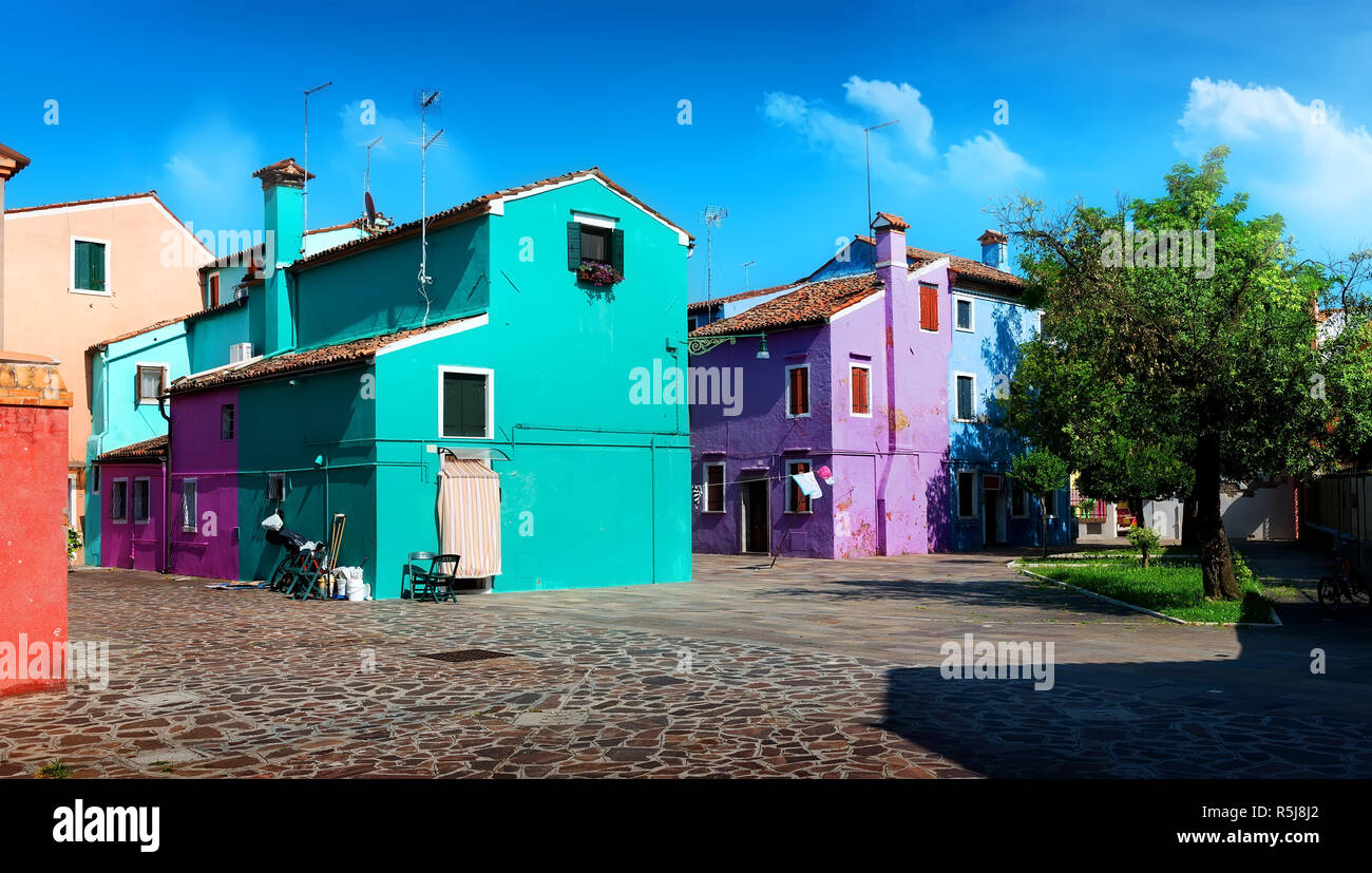 Bright colored houses Stock Photo - Alamy