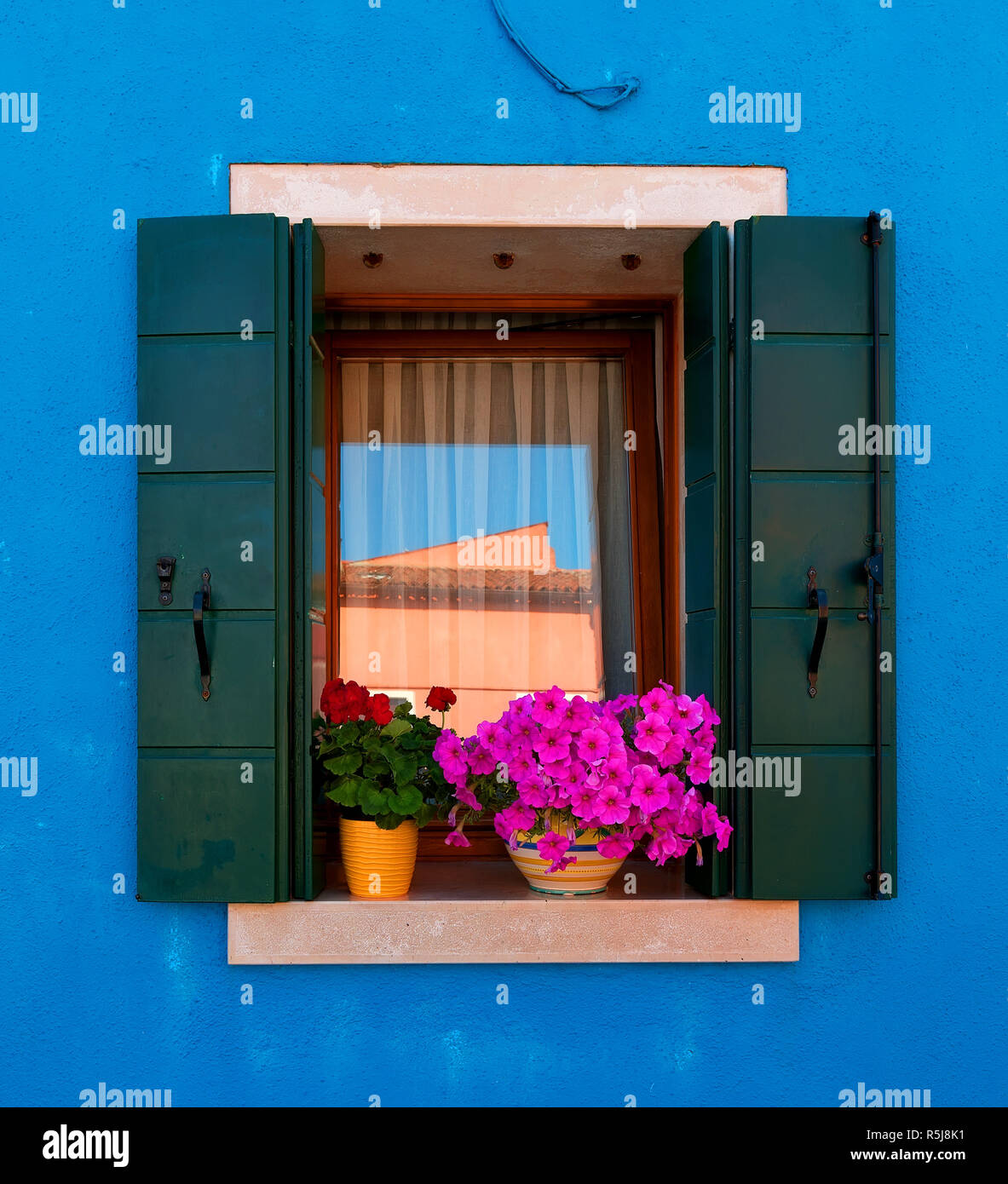 Window with flowers Stock Photo - Alamy