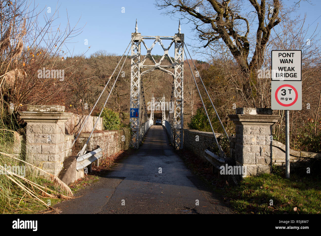 Llanstephan Suspension Bridge, Powys, Wales, UK Stock Photo - Alamy