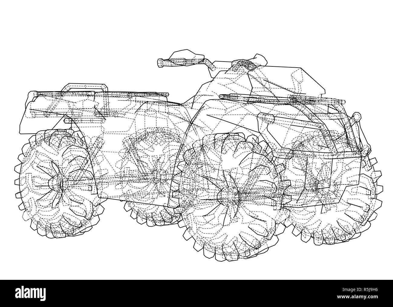 ATV quadbike concept outline Stock Photo - Alamy