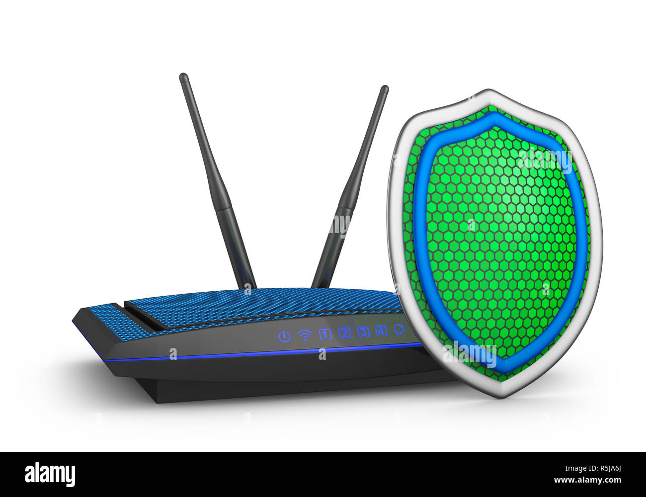 shield and router Stock Photo - Alamy