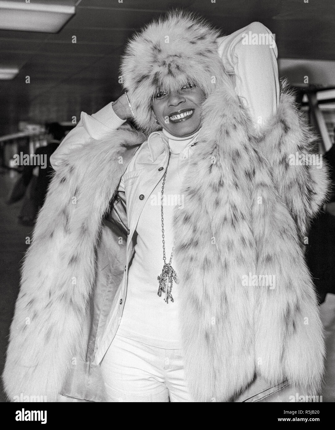 The real 'big spender' Shirley Bassey arriving at London's Heathrow Airport from her home in ...