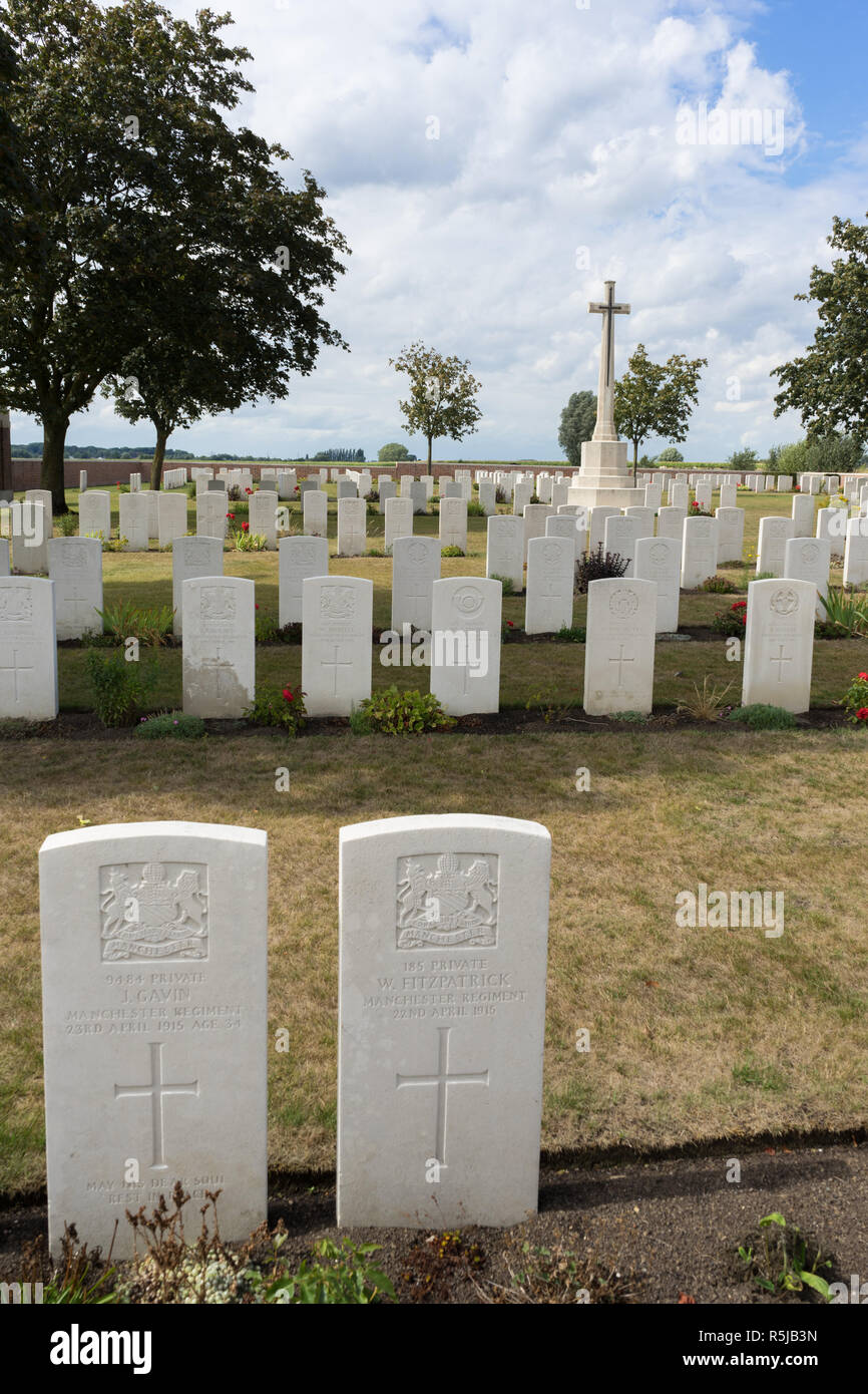 Chester Farm Military WWI Cemetery near Ypres West Flanders Belgium ...
