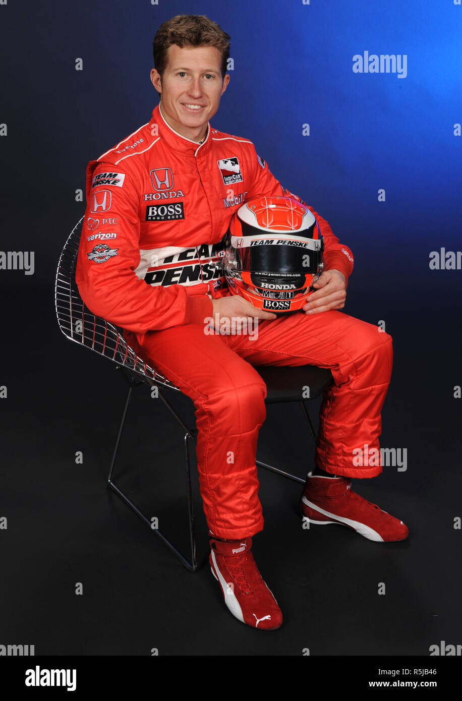 Ryan Briscoe of Australia participates in the Indy Racing League media ...