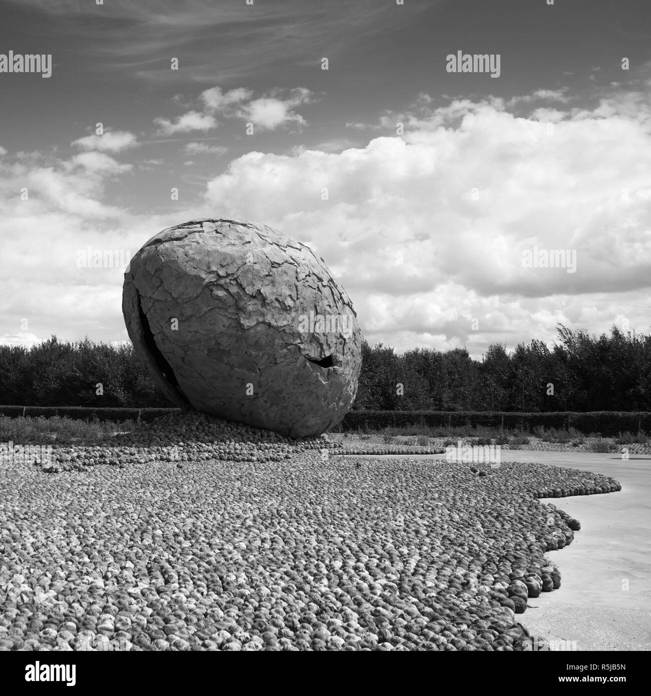 ComingWorldRememberMe monument in Ypres Belgium - black white Stock ...