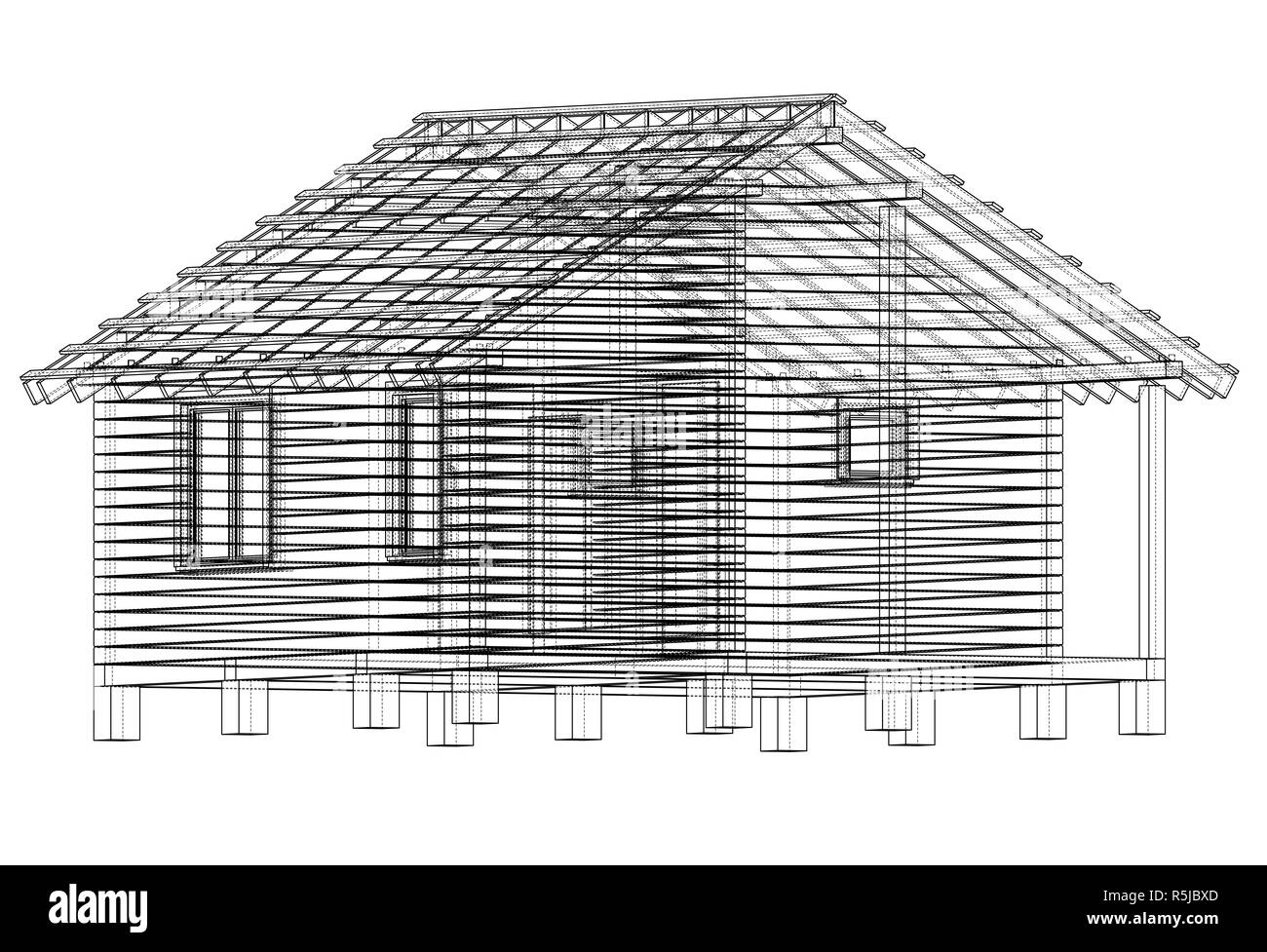 Sketch of small house Stock Photo - Alamy