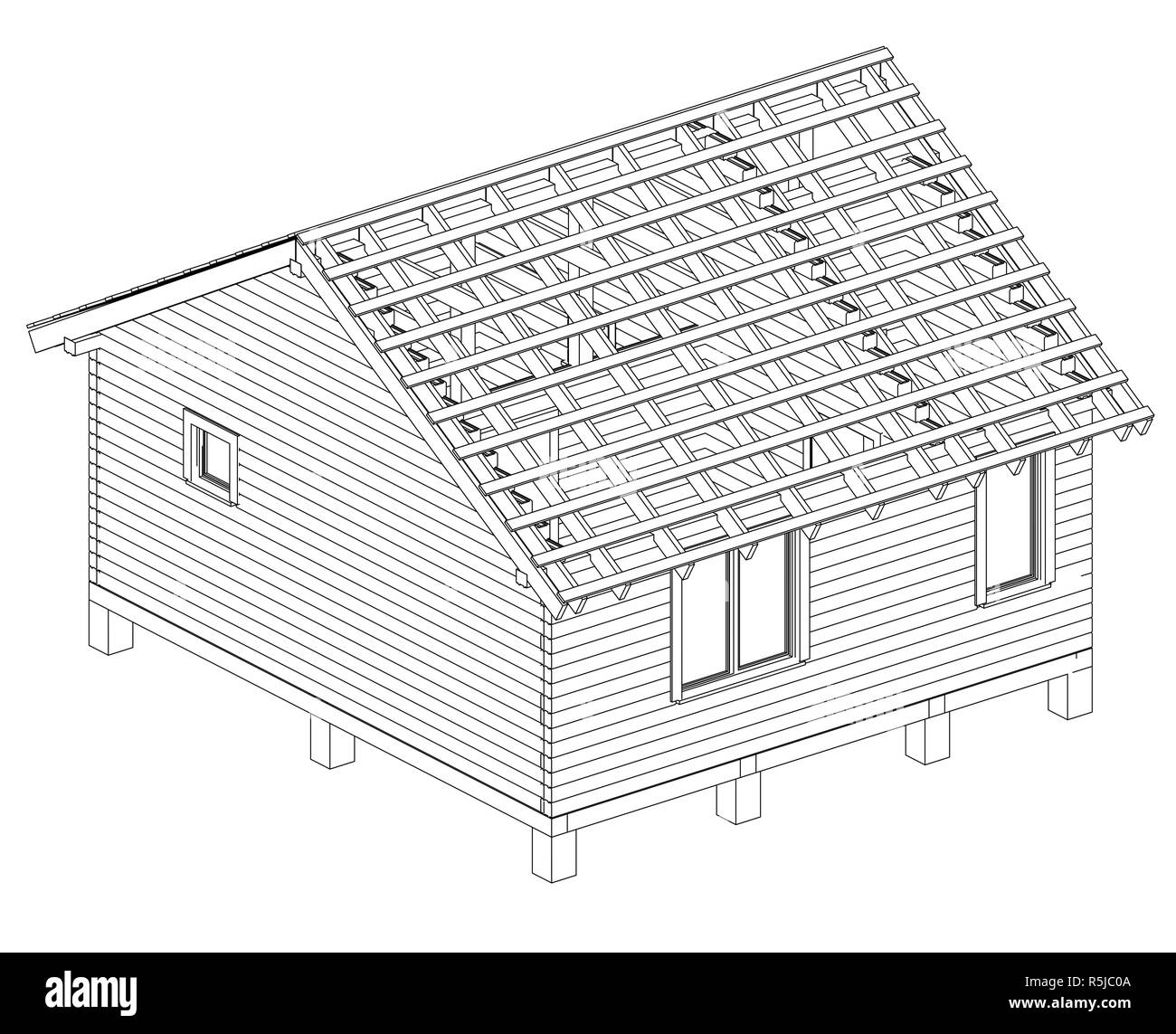 Sketch of small house Stock Photo - Alamy