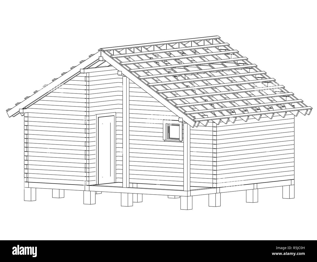 Sketch of small house Stock Photo - Alamy
