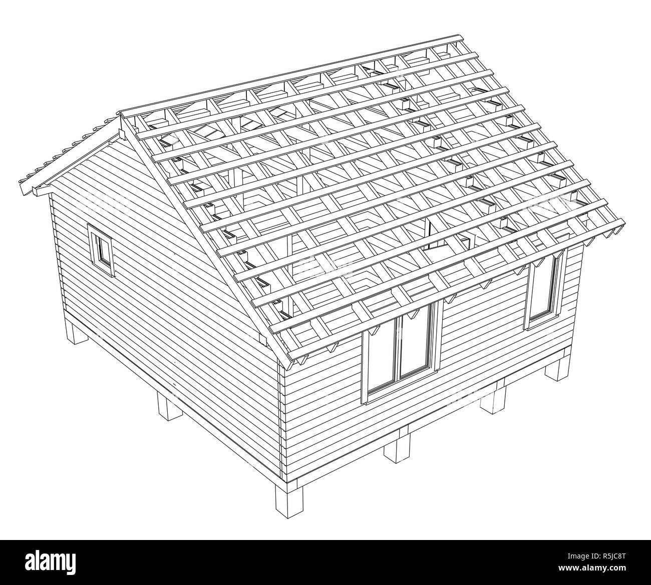 Sketch of small house Stock Photo - Alamy